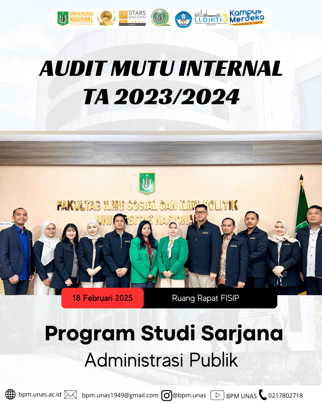 Audit Mutu Internal TA 2023/2024 – Program Studi Sarjana Administrasi Publik – Badan Penjaminan ...