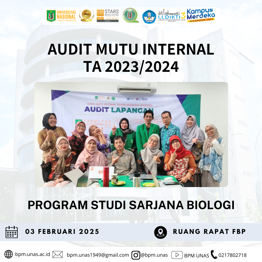 Audit Mutu Internal TA 2023/2024 – Program Studi Sarjana Biologi – Badan Penjaminan Mutu ...