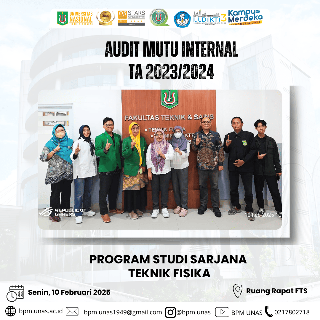 Audit Mutu Internal TA 2023/2024 – Program Studi Sarjana Teknik Fisika ...