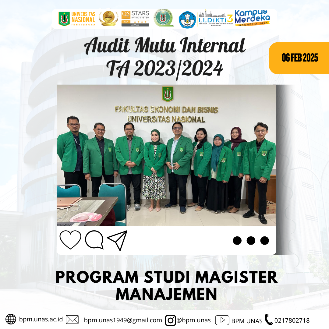 Audit Mutu Internal TA 2023/2024 – Program Studi Magister Manajemen – Badan Penjaminan Mutu ...
